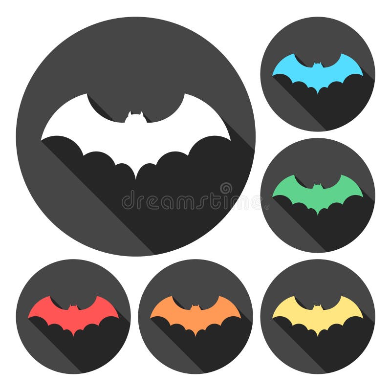 Ghost Icons Set with Long Shadow Stock Vector - Illustration of ghost ...