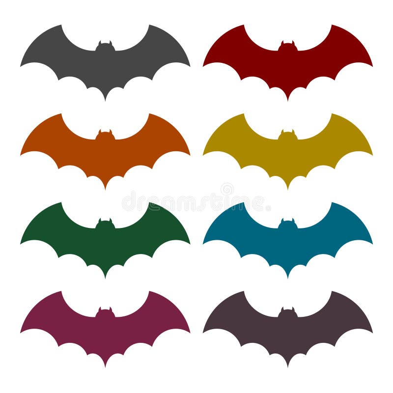 Bat icons set stock vector. Illustration of eps10, mammal - 120235213