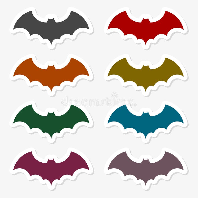 Bat icons set stock vector. Illustration of design, icon - 120235346