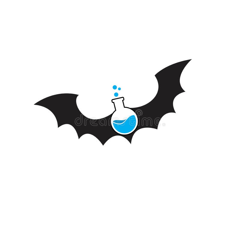 Bat Lab Logo Design Concept Stock Vector - Illustration of night ...