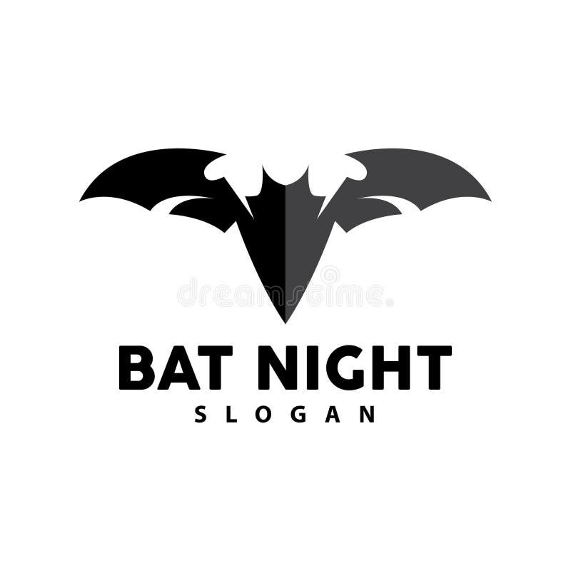 Bat Logo, Hanging Bat Animal Vector, Hallowen Night Animal Icon Design ...
