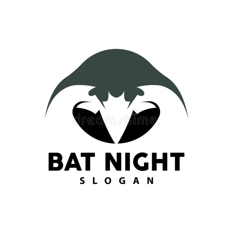 Bat Logo, Hanging Bat Animal Vector, Hallowen Night Animal Icon Design ...