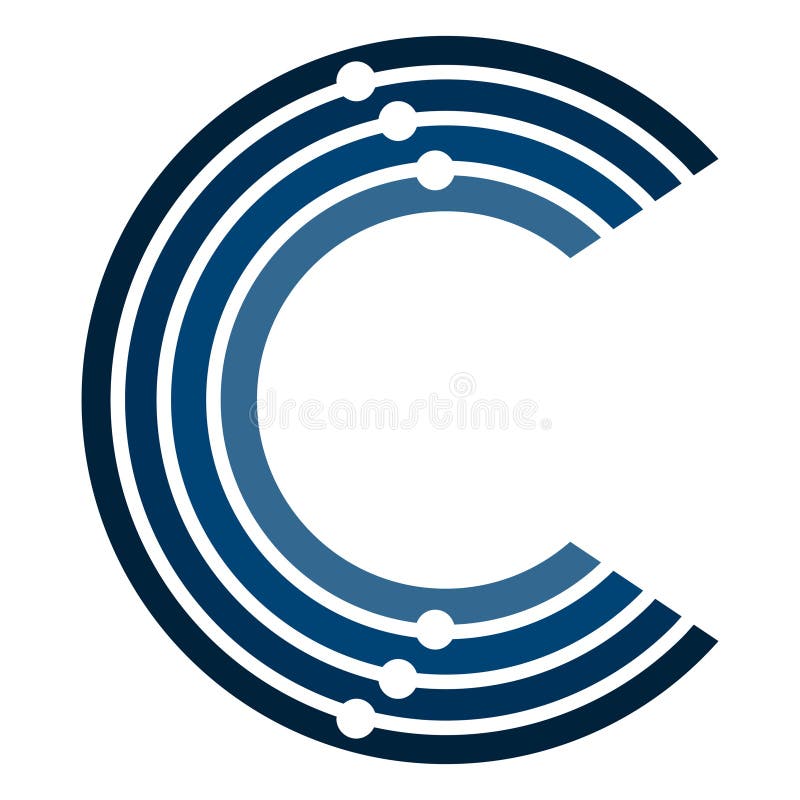 C Letter Sound Signal Logo Template 1 Stock Vector - Illustration of ...