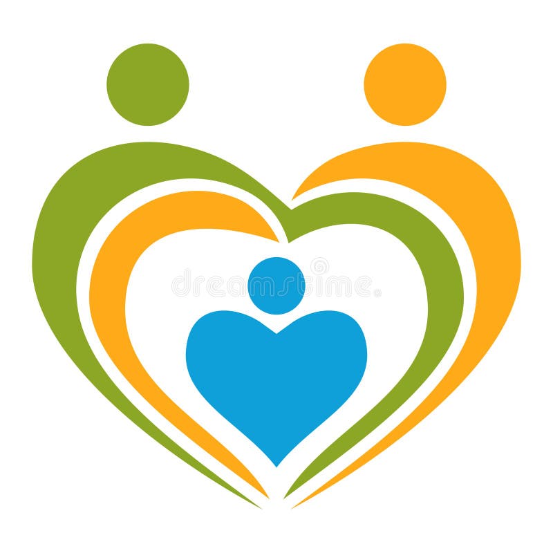 People Community Heart Logo Template 1 Stock Vector - Illustration of ...