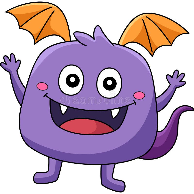 Bat Monster Cartoon Colored Clipart Illustration Stock Vector ...