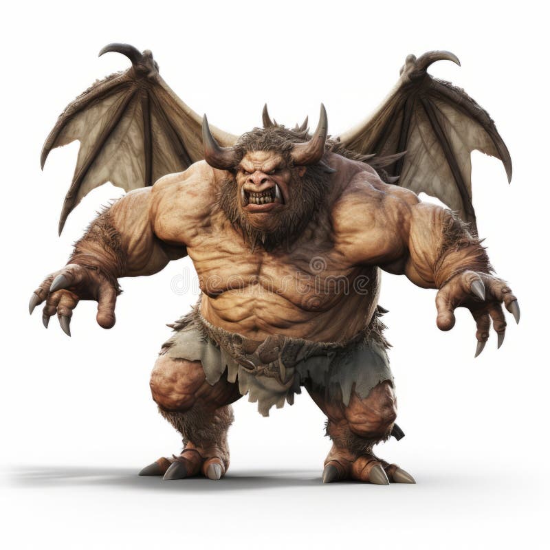 Intense and Dramatic Lighting: Realistic 3d Model of Ogre with Wings ...