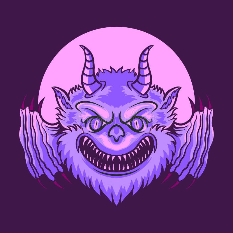 Bat Monster Flying Vector Illustration Stock Vector - Illustration of ...
