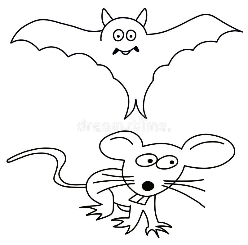 Bat and mouse stock illustration. Illustration of rattle - 46481272