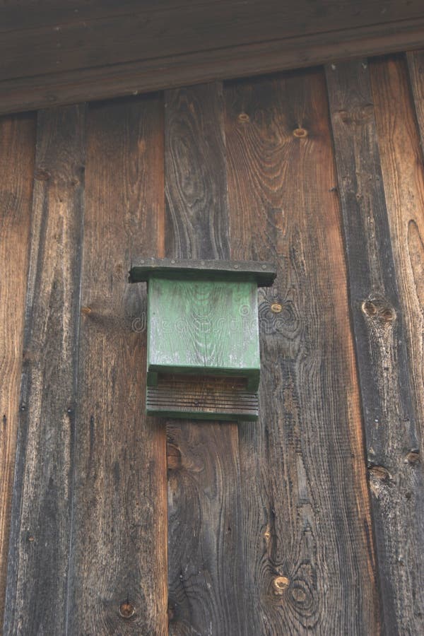 Bat Nesting Box Hanging on the Side of a Hall Stock Photo - Image of ...