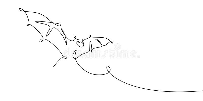 Bat One Line Drawing Stock Illustrations – 266 Bat One Line Drawing ...
