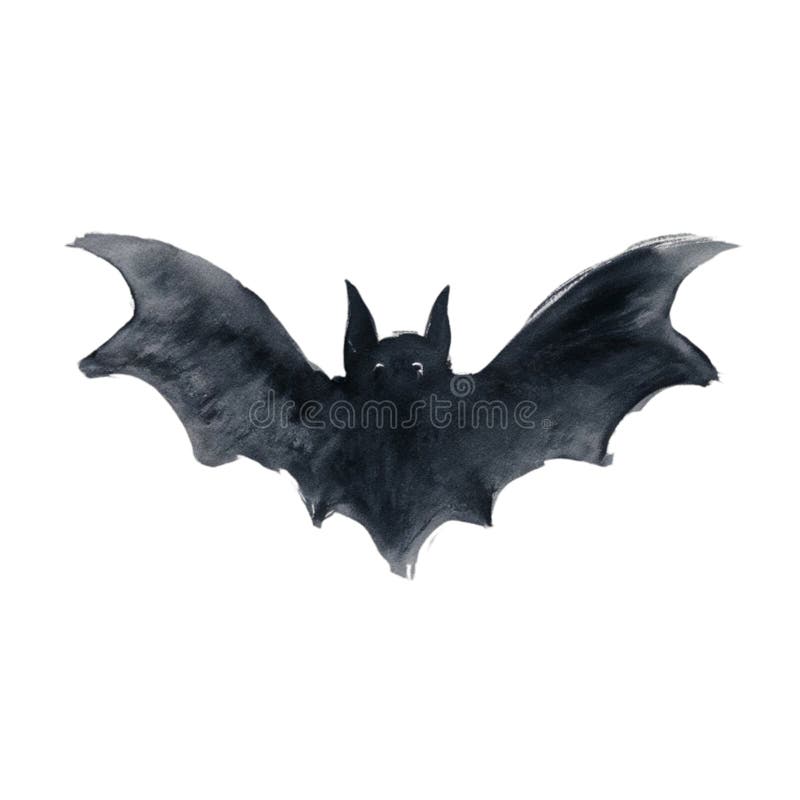 A Bat with Outstretched Wings Stock Photo - Illustration of silhouette ...