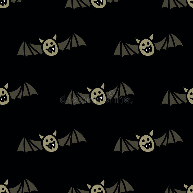 Bat Seamless Doodle Pattern, Vector Illustration Stock Illustration ...