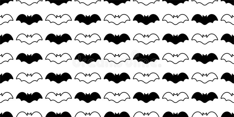 Bat Seamless Pattern Halloween Vector Dracula Vampire Ghost Doodle Gift Wrap Paper Cartoon ...