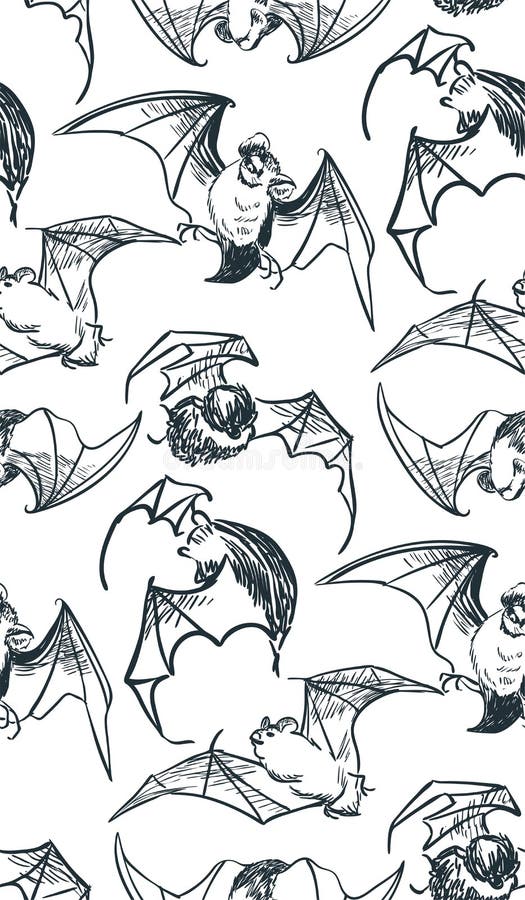 Bat Seamless Pattern Japanese Chinese Oriental Vector Ink Style Design ...