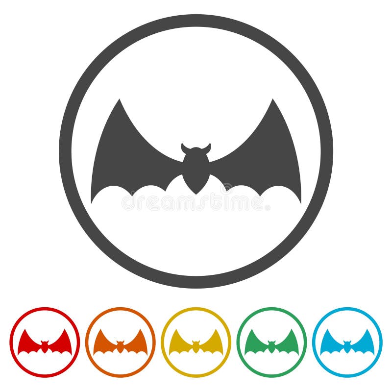 Bats icons set stock vector. Illustration of icon, symbol - 47188267