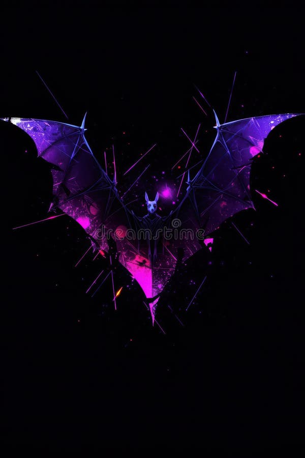 Bat Silhouette with Glowing Wings. Created by Generative Artificial ...
