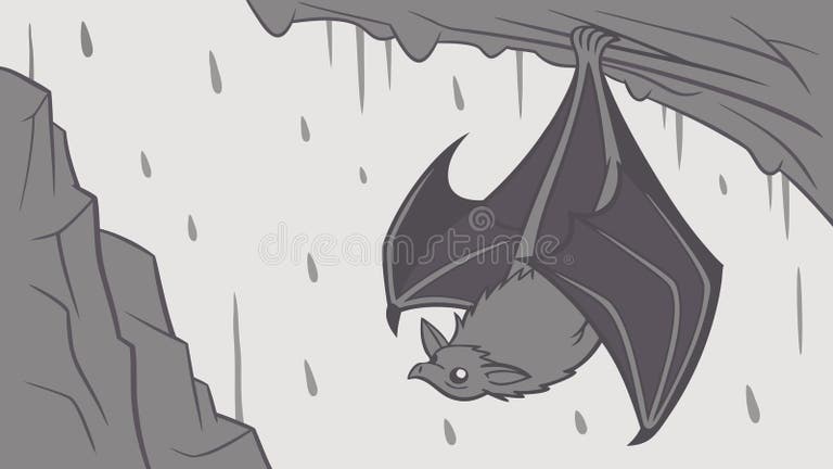 Bat Sleeping Upside Down in a Cavern, Vector Design Generative AI Stock ...