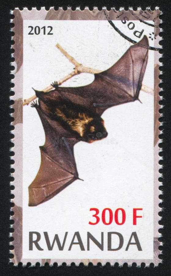 Bat Stamp Printed by Rwanda Editorial Photography - Image of rwanda ...