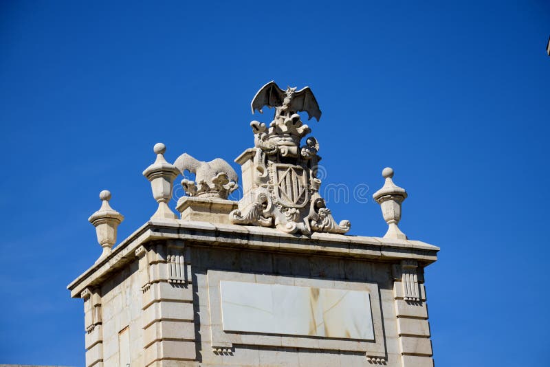 Bat statue stock photo. Image of coat, arms, blue, spain - 67223338