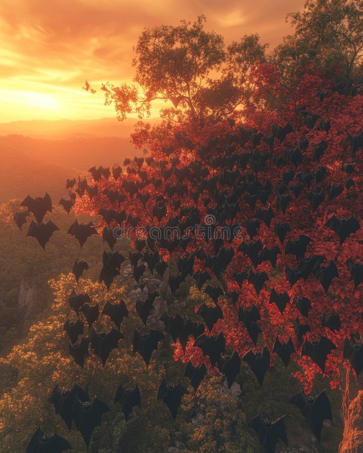 Bats Emerging Sunset Stock Photos - Free & Royalty-Free Stock Photos ...