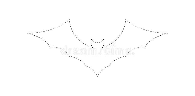 Bat Tracing Worksheet for Kids Stock Vector - Illustration of holiday ...