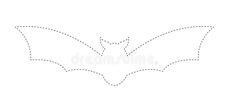 Bat Tracing Worksheet for Kids Stock Vector - Illustration of ...