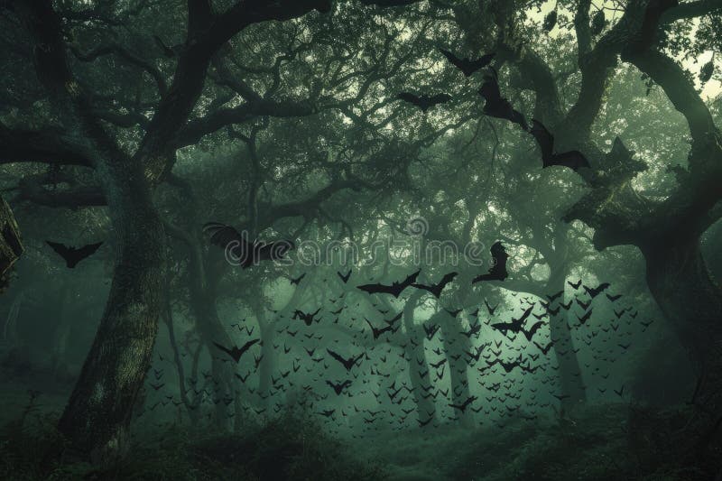 Bat Tree Branch Forest. Generate Ai Stock Image - Image of wildlife ...