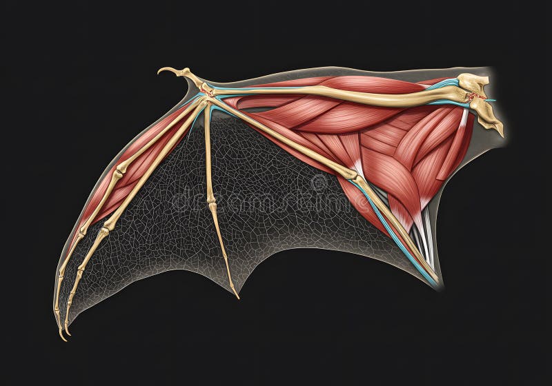 Bat Wing Anatomy Illustration Stock Illustration - Illustration of ...