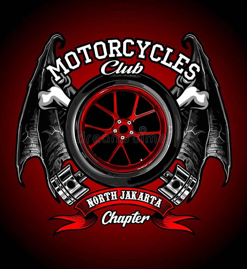 Bat-winged Wheels Vector Template Stock Illustration - Illustration of ...