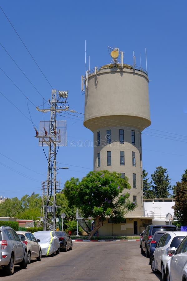 Bat-Yam, Israel - August 31, 2021: Old Water Tower in Bat-Yam Editorial ...