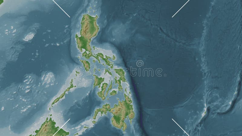 Batag Island in the Philippine Sea. Physical Map. Slide Stock Video ...