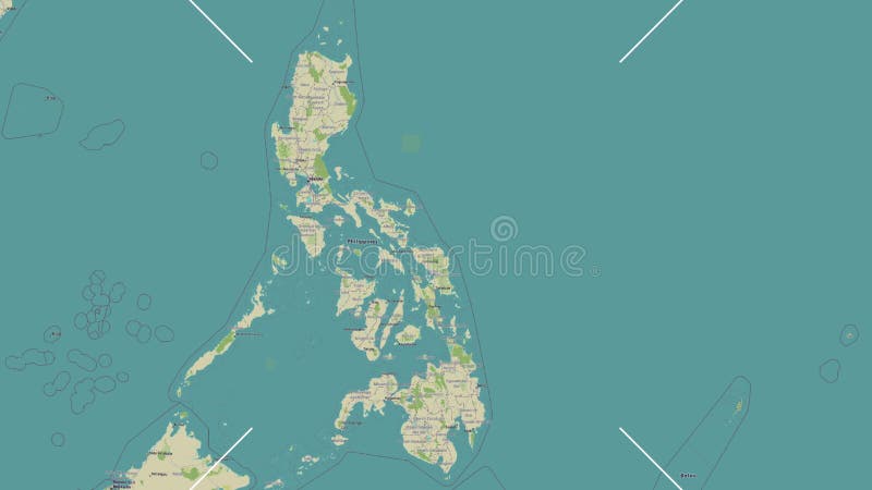 Batag Island in the Philippine Sea. OSM Map. Slide Stock Video - Video ...