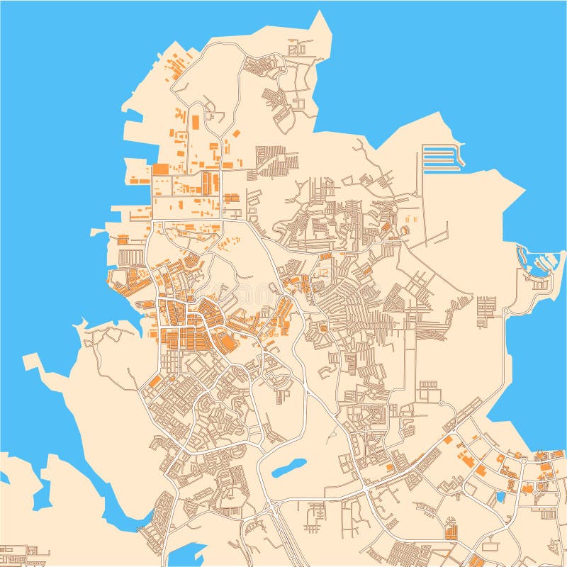 Batam downtown vector map stock vector. Illustration of administrative ...