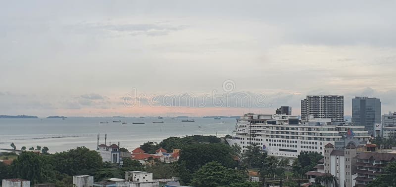 Batam Harbor in the Evening with Beautiful View Stock Photo - Image of ...