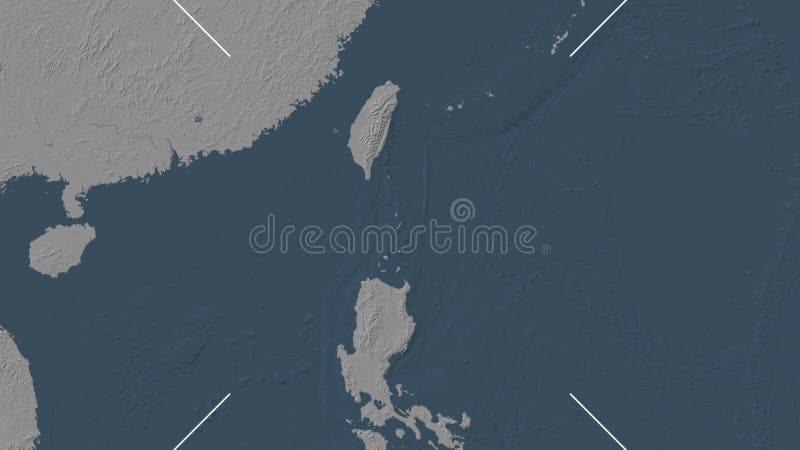 Batan Island in the South China Sea. Steel Blue Map. Slide Stock Video ...