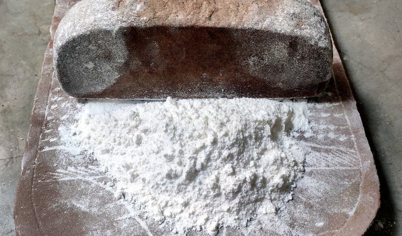 Batan Kitchen Utensil Also Called Sil Batta in India Stock Photo ...