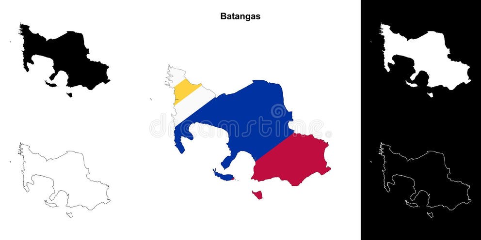 Batangas outline map stock vector. Illustration of probinsiya - 323860176