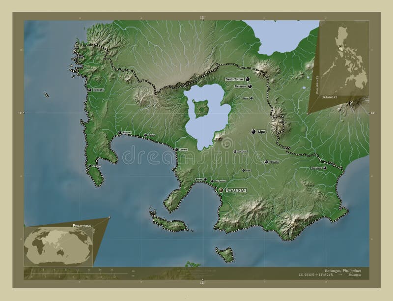 Batangas, Philippines. Wiki. Labelled Points of Cities Stock ...