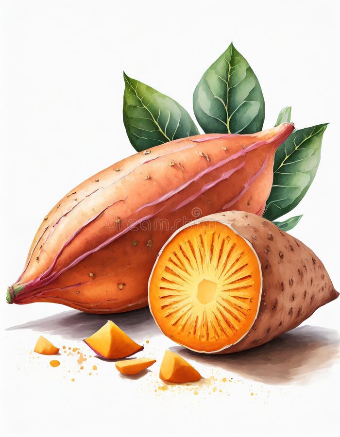 Batat on a White Background Stock Illustration - Illustration of batat ...