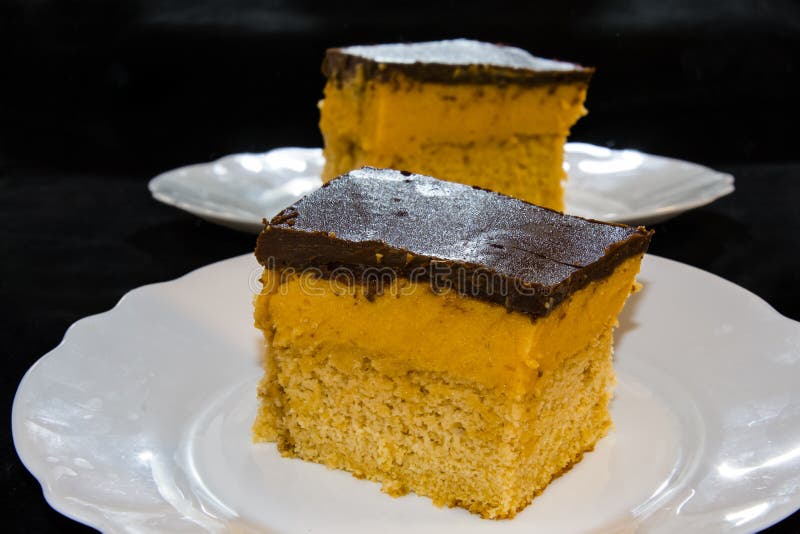 Batata Cream Cake with Chocolate on Its Top Stock Photo - Image of ...