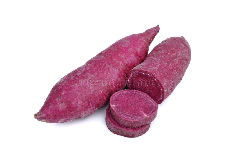 Batata Morada Aislada Sobre Blanco Imagen de archivo - Imagen de piel ...