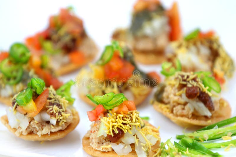 Sev Batata puri stock image. Image of delicious, asia - 24578735