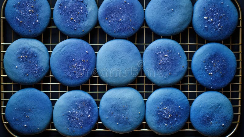 Batch blue cookie stock image. Image of cooling, generated - 369691533