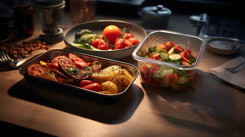 Batch Cooking Meal Prep. Cooking in Bulk Stock Image - Image of ...