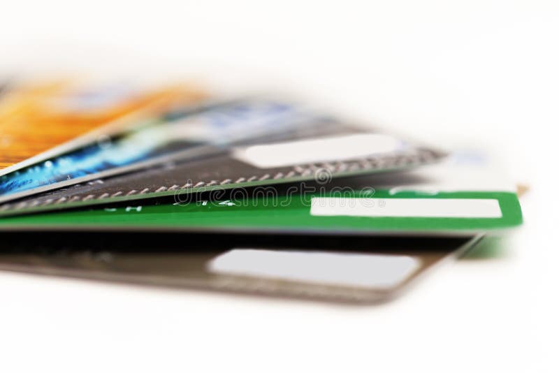 Batch of Credit or Debit Card on a Table Stock Photo - Image of buying ...