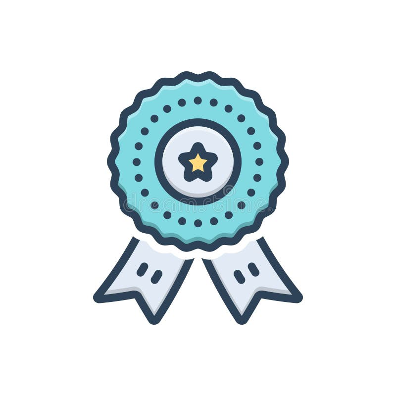 Color Illustration Icon for Batch, Certified and Ribbon Stock Vector ...