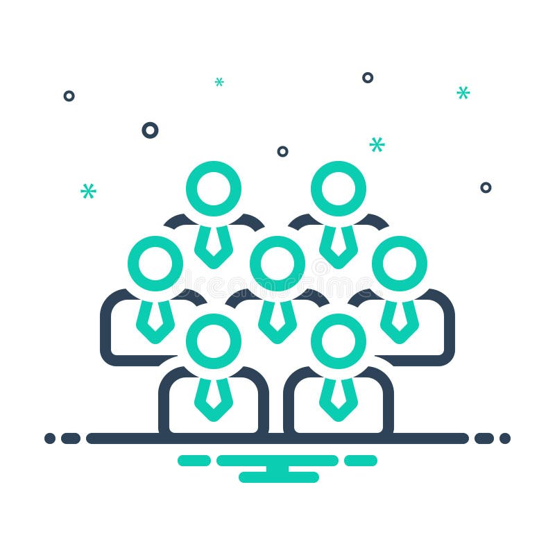 Mix Icon for Batch, Students and Employer Stock Illustration ...