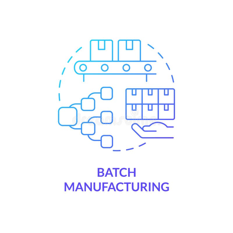 Batch Manufacturing Blue Gradient Concept Icon Stock Vector ...
