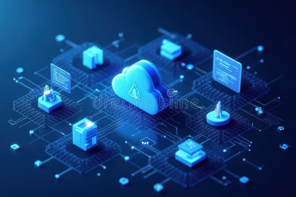 Batch Process Optimization Via Cloud Computing Stock Illustration ...