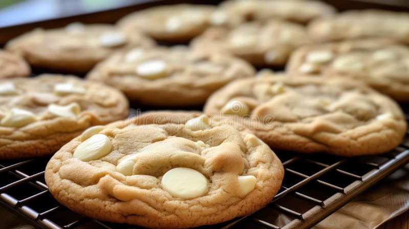 Batch White Chocolate Cookie Stock Illustration - Illustration of ...